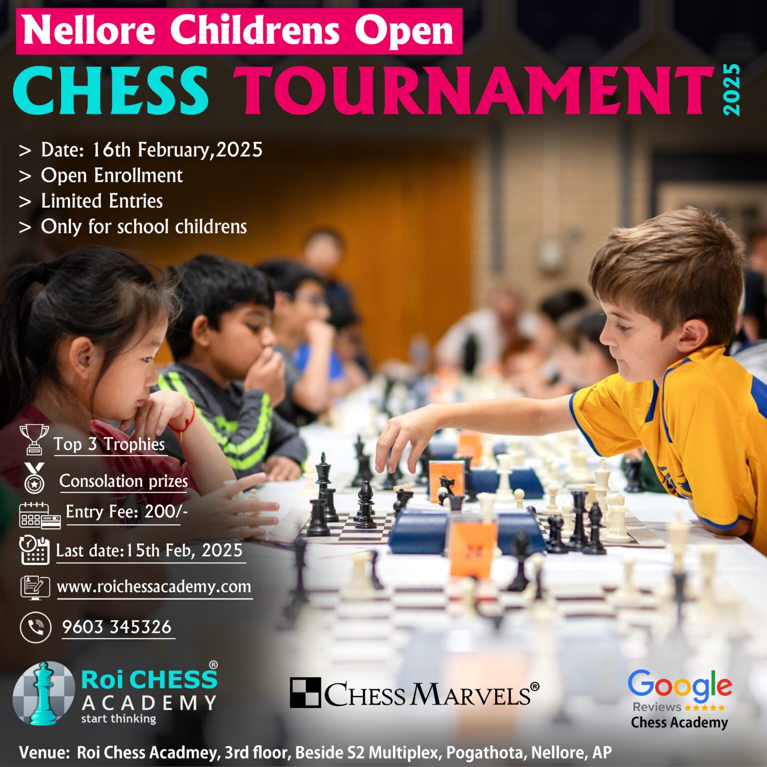 Nellore Children's Open Chess Tournament-2025 - Roi Chess Academy®