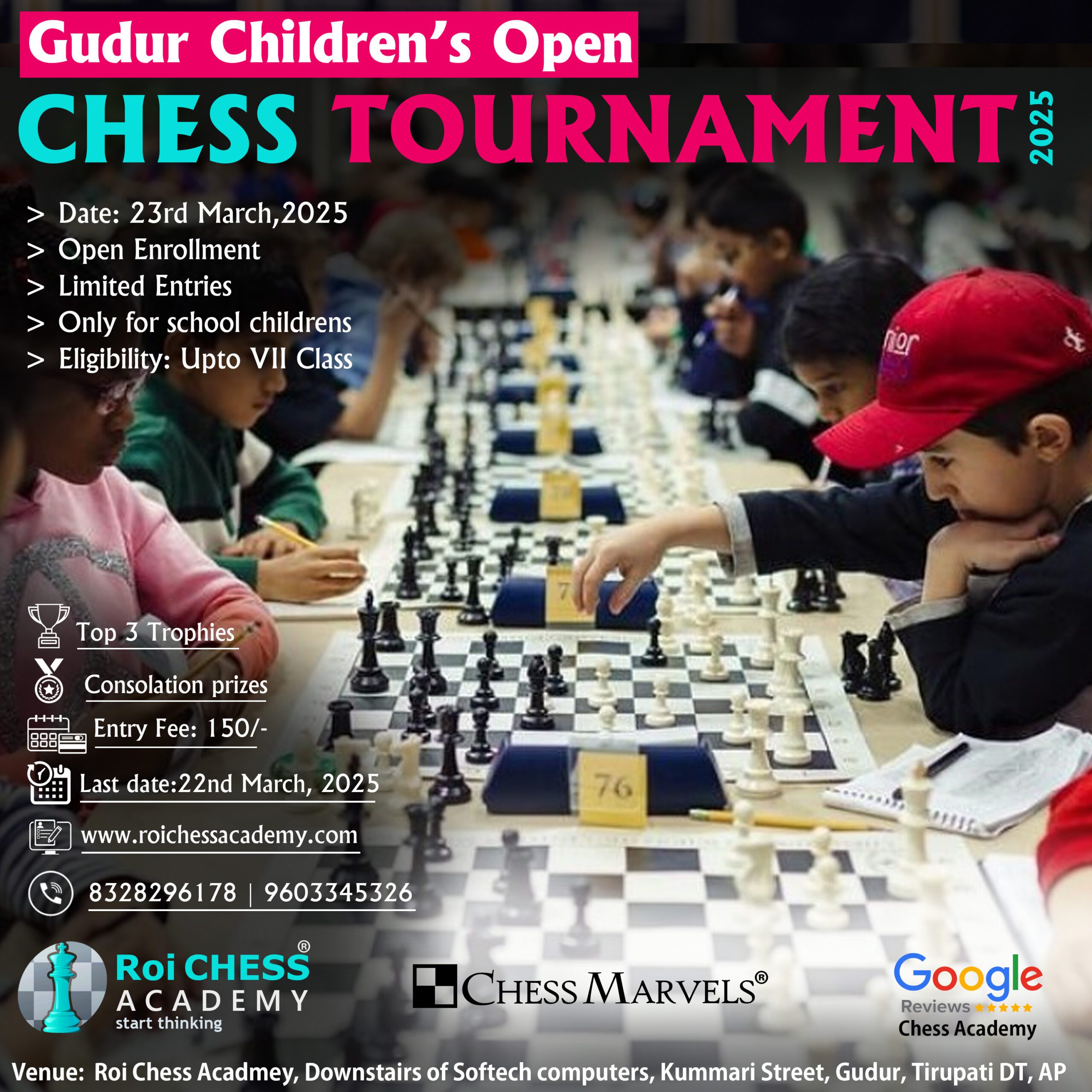 Gudur Children's Open Chess Tournament-2025 - Roi Chess Academy®
